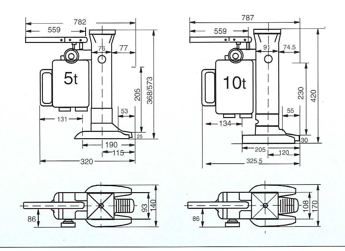 Hydraulic 360 Rotational Toe Jack 5000kg - 10,000kg – Lifting Slings