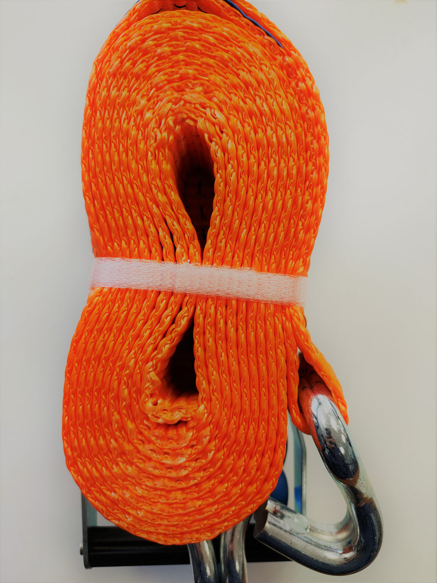 Box Of Twelve 5t (5000kg) Heavy Duty Orange Ratchet Straps 4m – Lifting ...