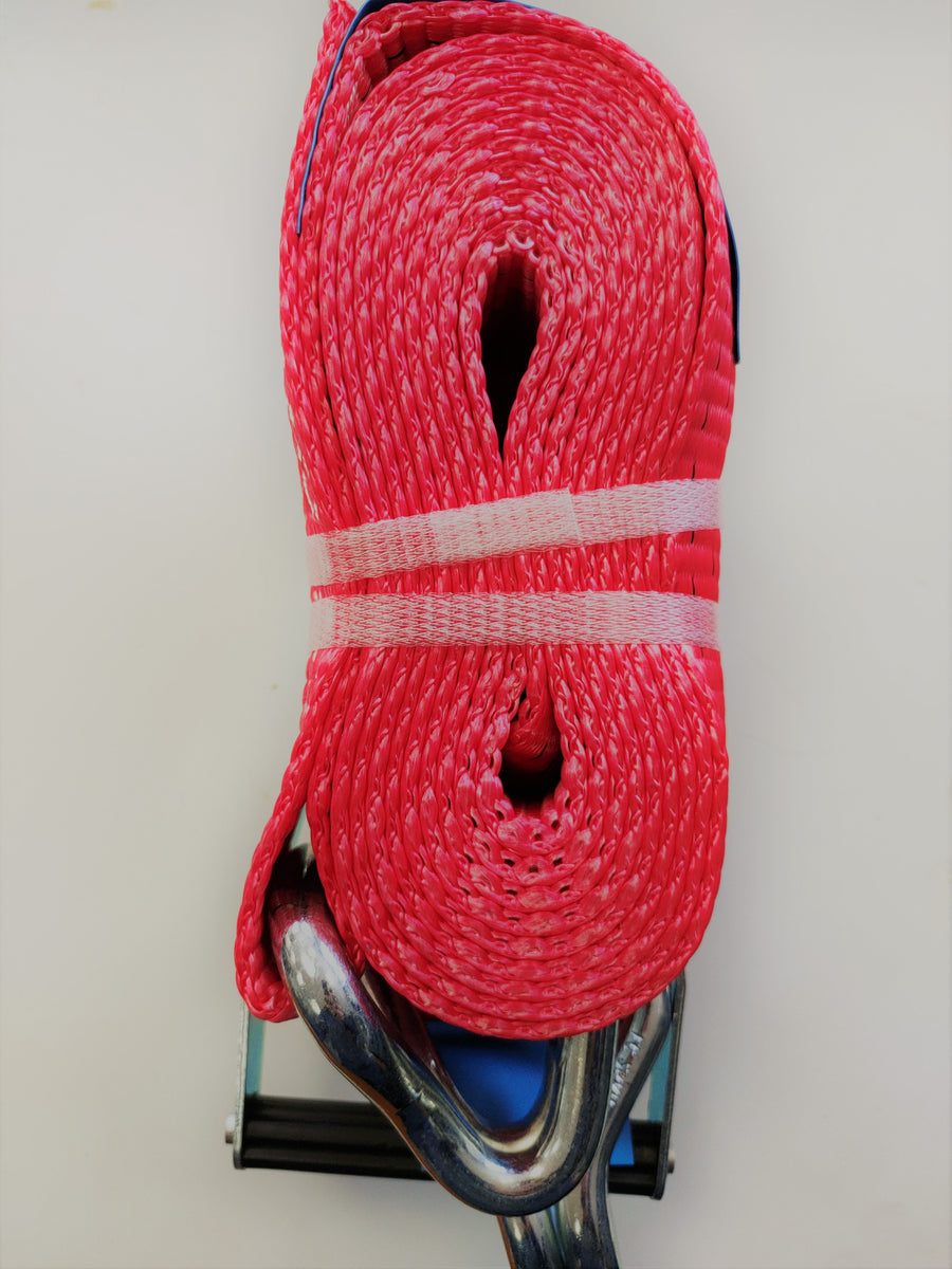 Pack Of One 5t (5000kg) Heavy Duty Red Ratchet Strap 4m – Lifting Slings