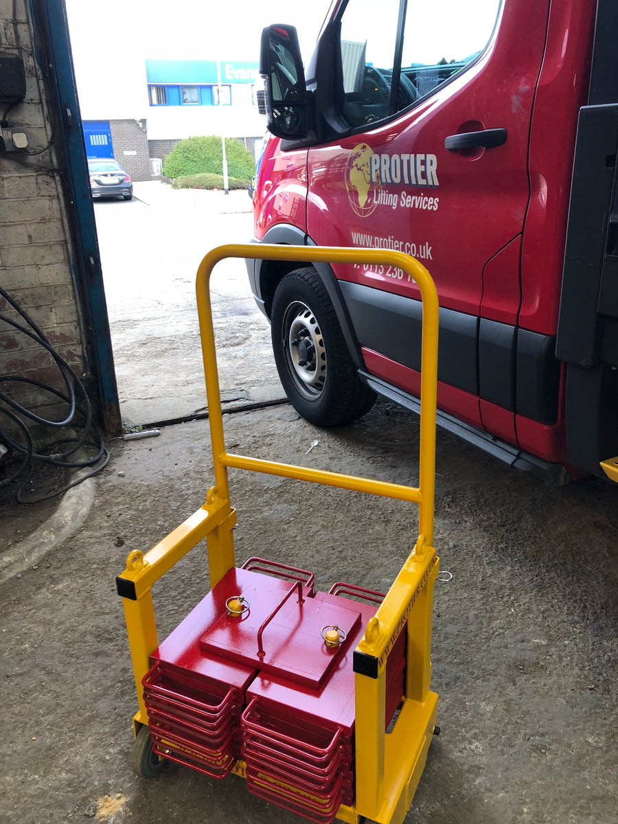 Mobile Test Weight Trolley Complete With Weights – Lifting Slings