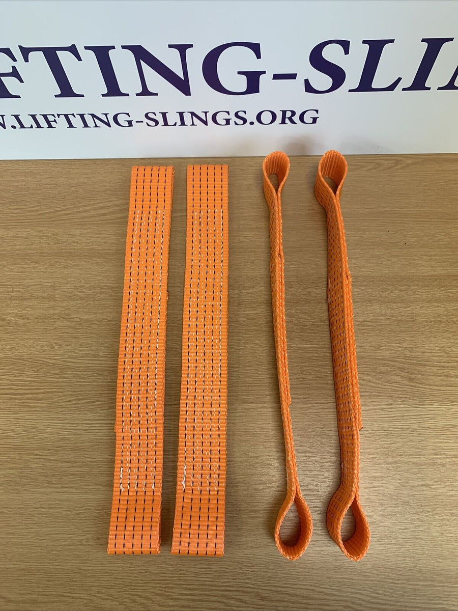 4x Orange Recovery Alloy Car Soft Link Straps – Lifting Slings